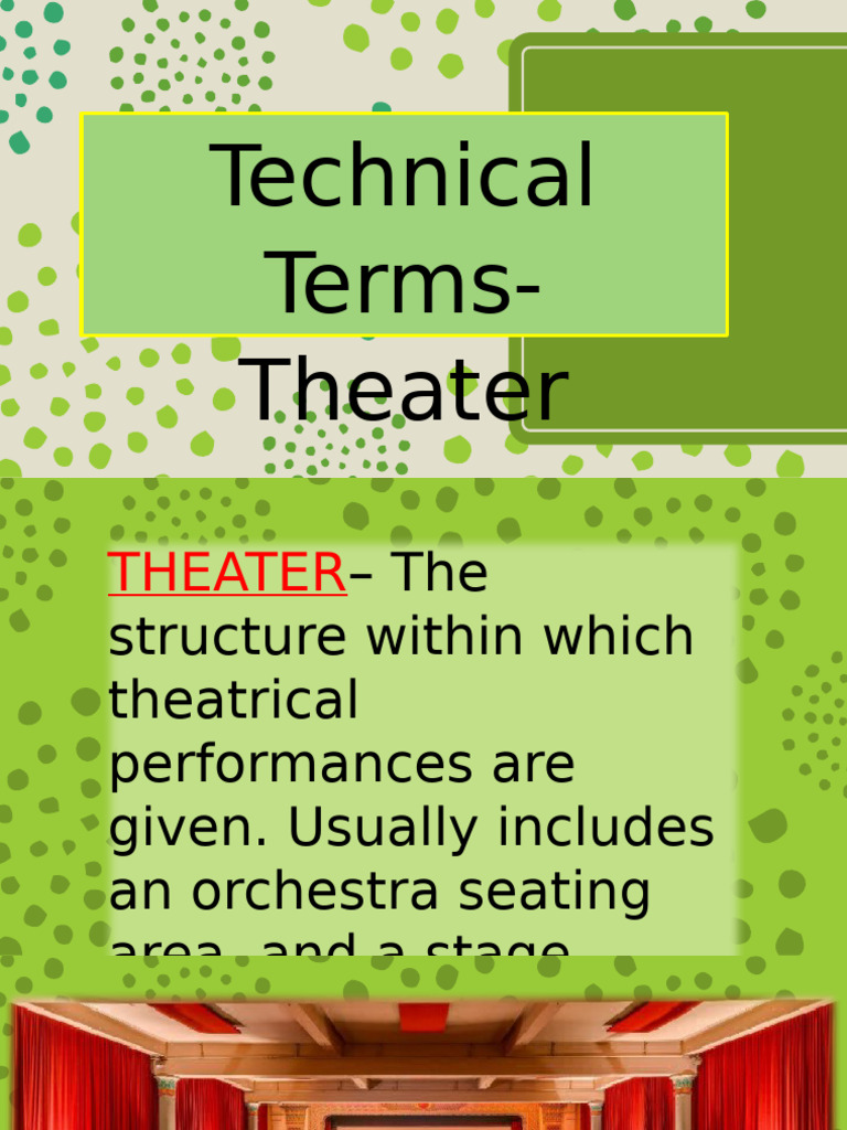 Technical Terms Theater PDF | PDF