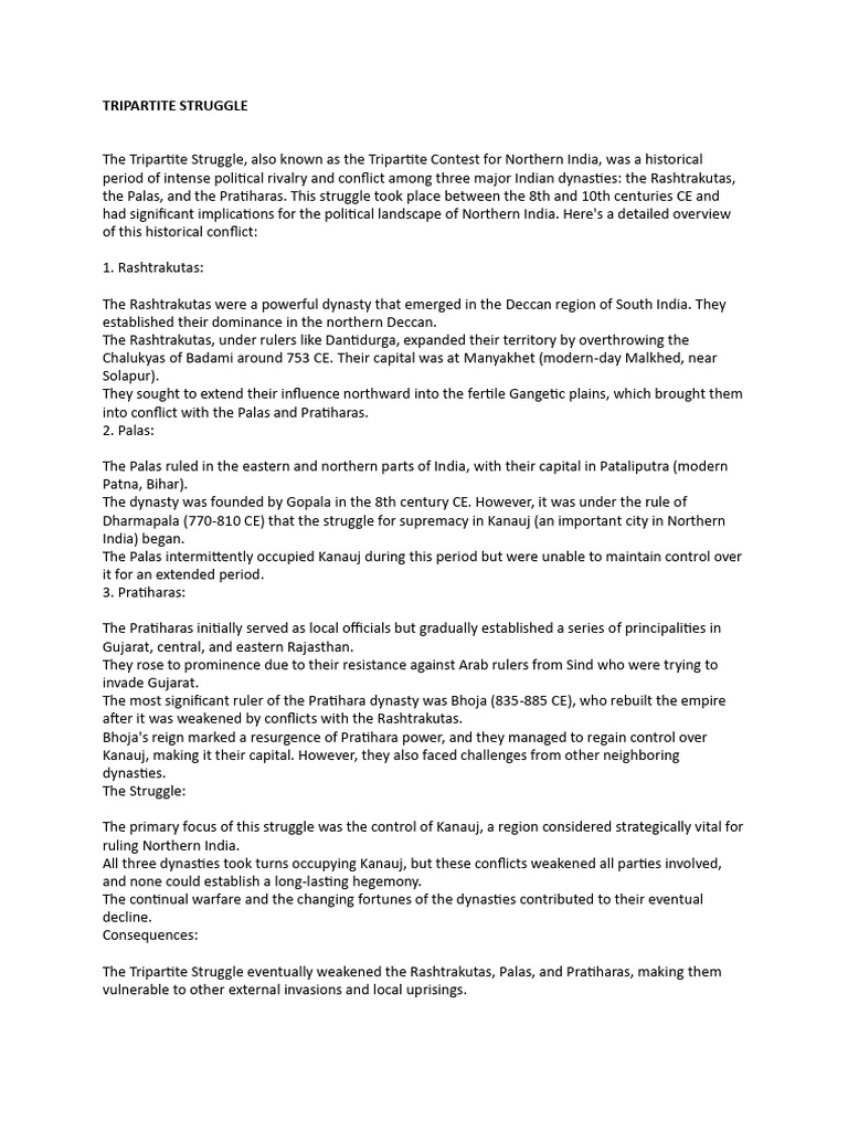 Tripartite Struggle | PDF | South Asia | Asia