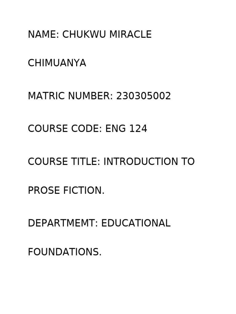 Review of "Introduction to Prose Fiction" | PDF | Novels | Narrative