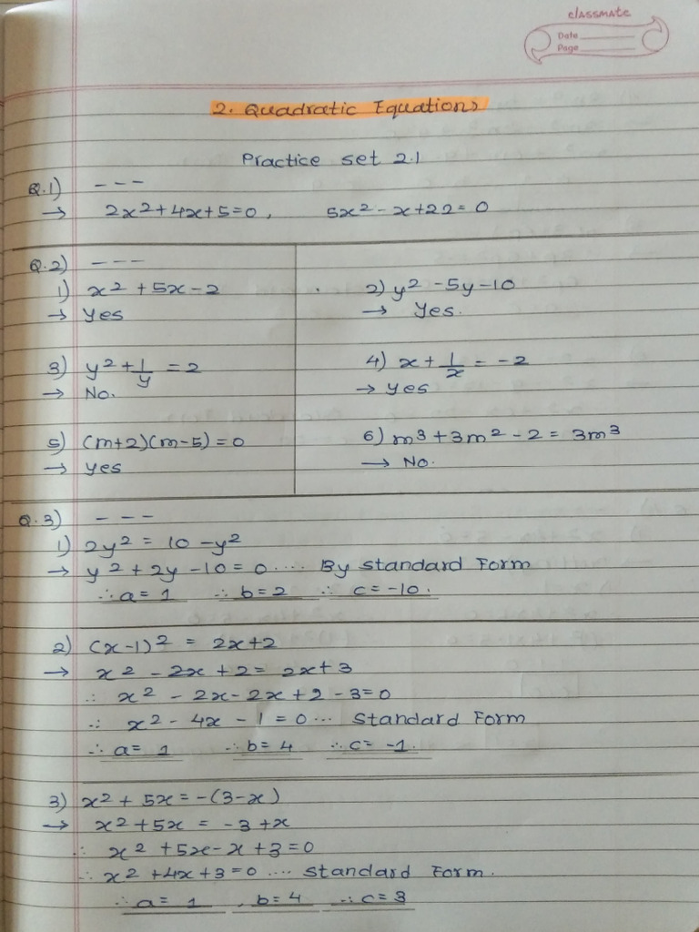 (Algebra) Practice Set 2.1 | PDF
