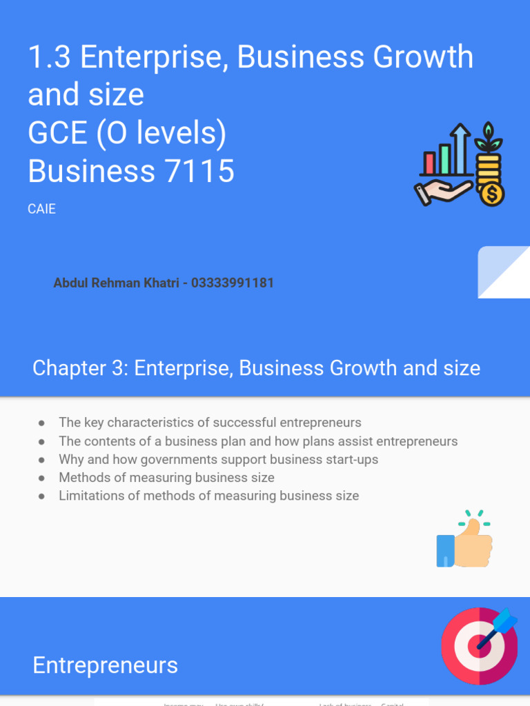 1.3 Enterprise, Business Growth and Size | PDF | Mergers And ...