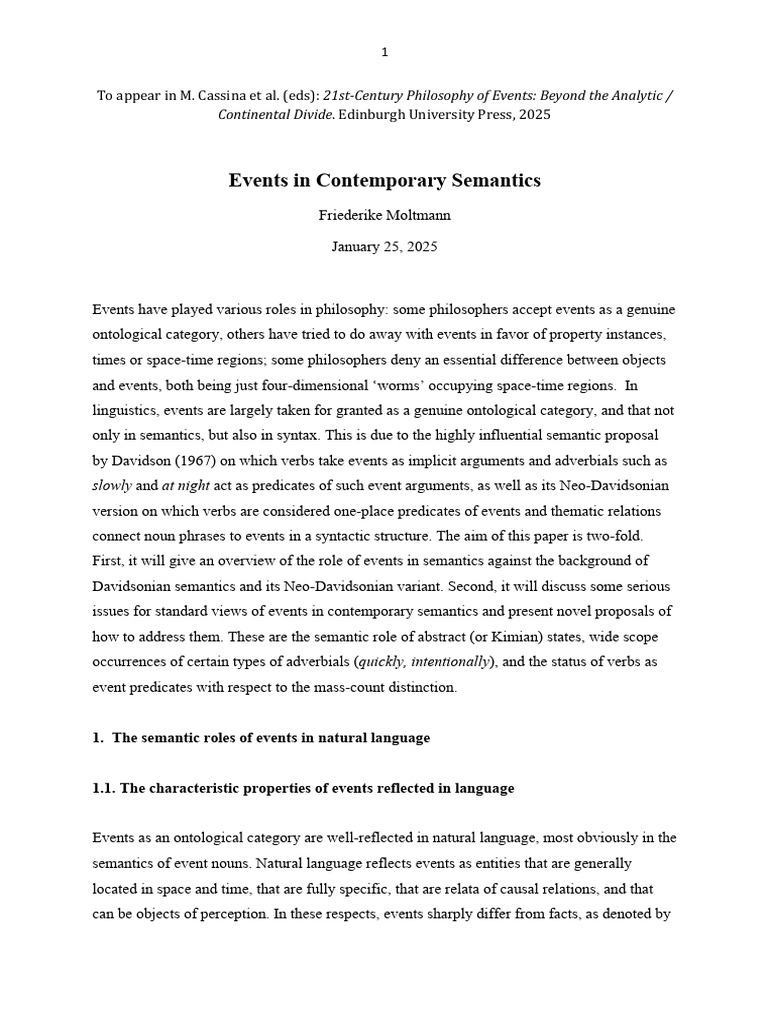 Moltmann 25 Events-in-Con.5 | PDF | Lexical Semantics | Semantics