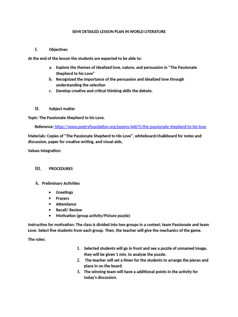 The Passionate Shepherd To His Love | PDF