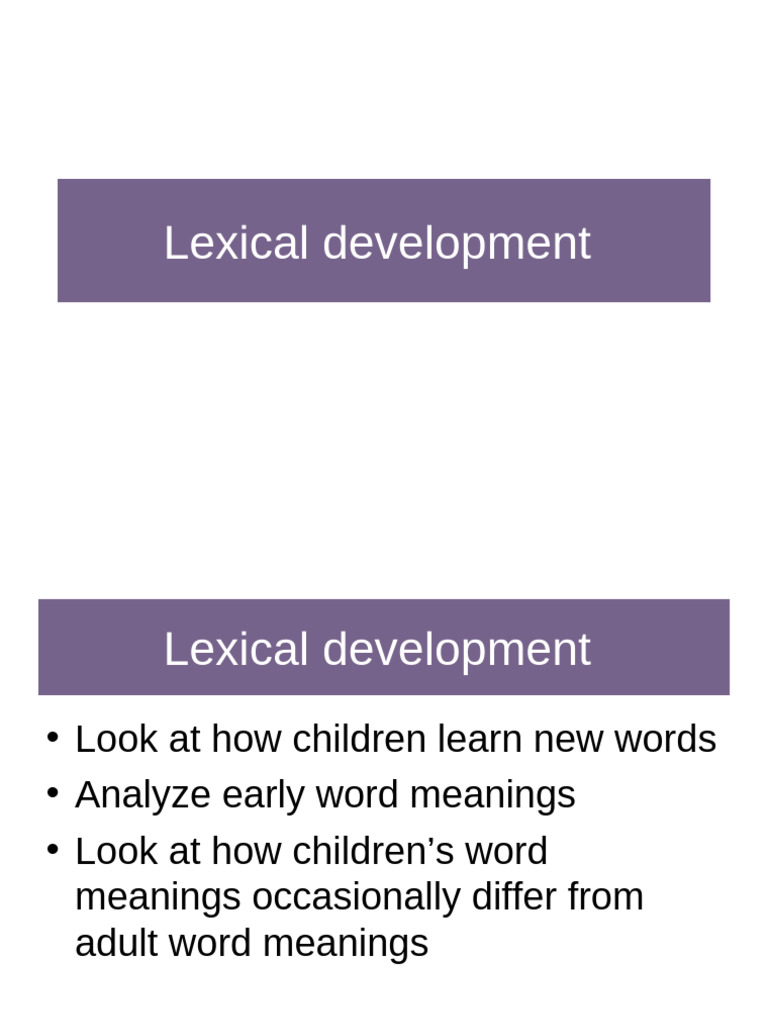 5 Lexical Development | PDF | Vocabulary | Learning