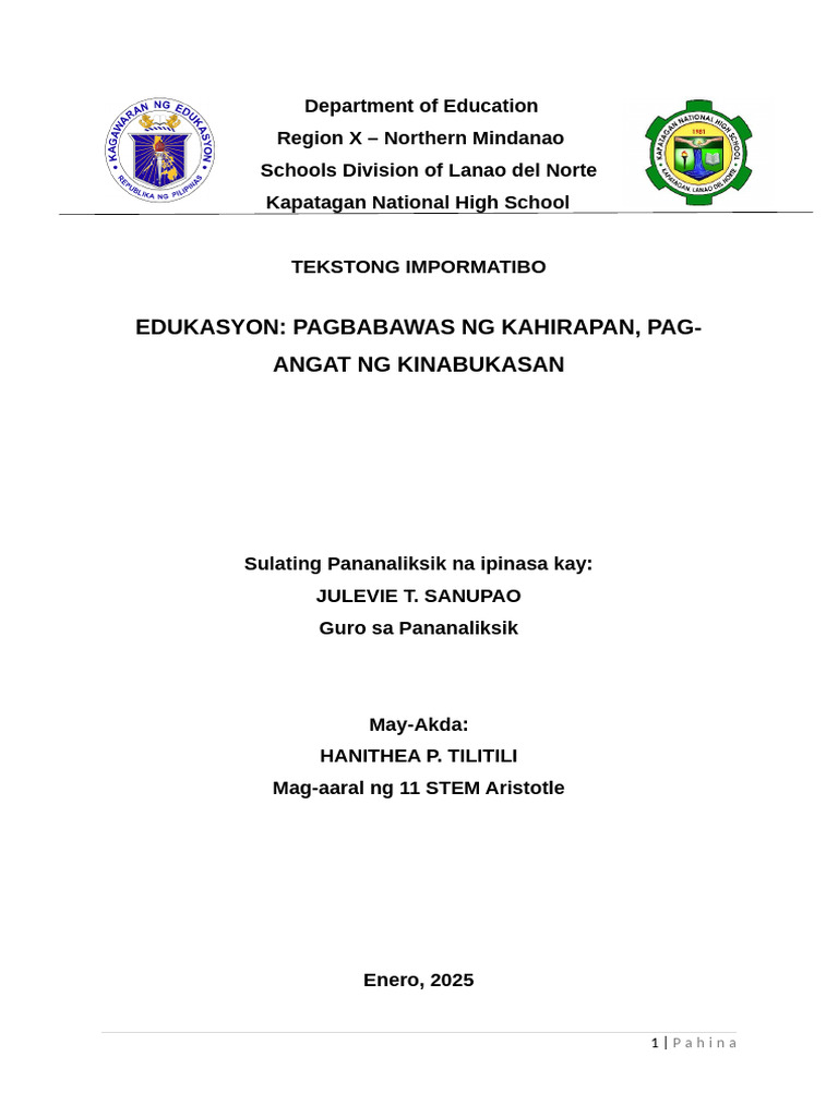 EDUKASYON | PDF