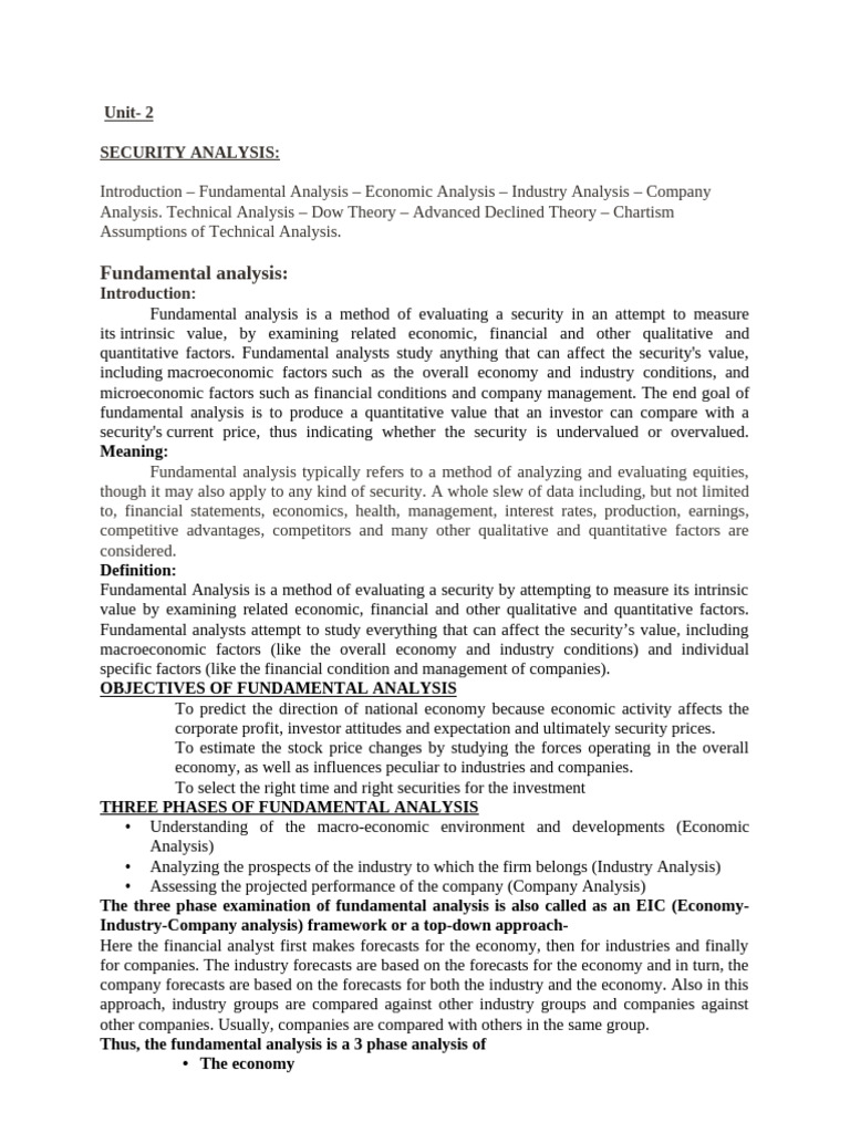 Sapm Unit 2 | PDF | Technical Analysis | Equity (Finance)