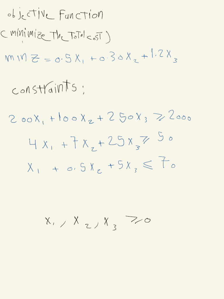 Cost Minimization with Constraints | PDF