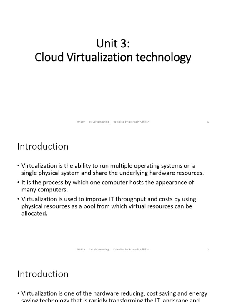 Unit-3 | PDF | Virtualization | Virtual Machine