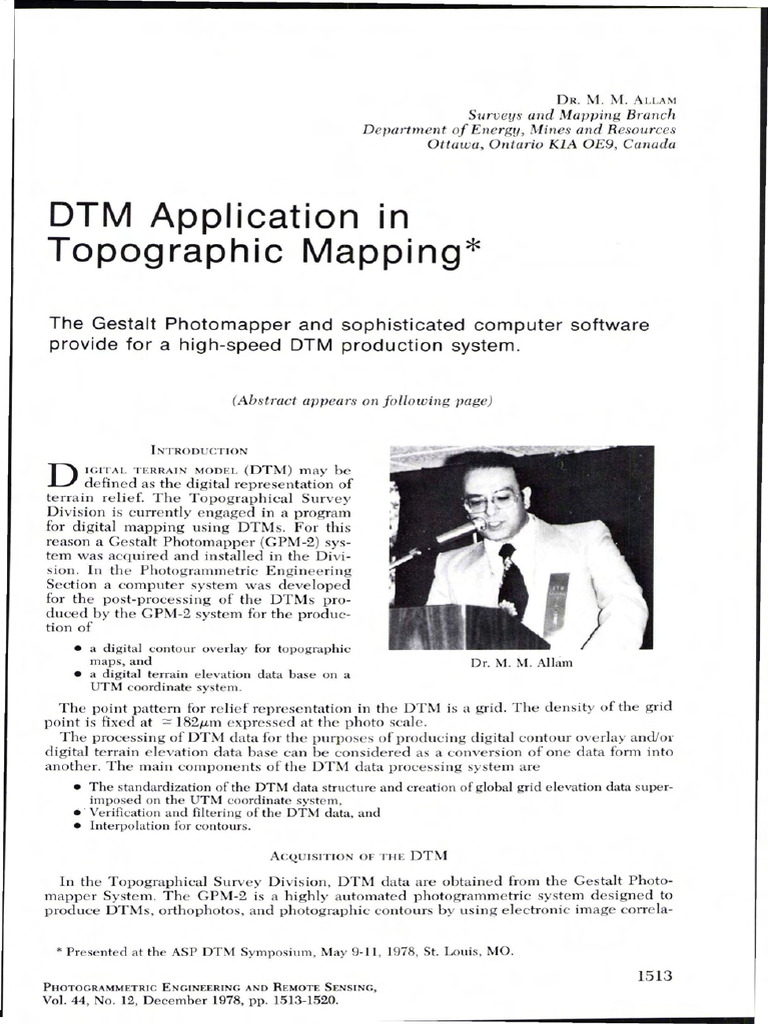 DTM - Application in Topography Survey | PDF | Topography | Matrix ...