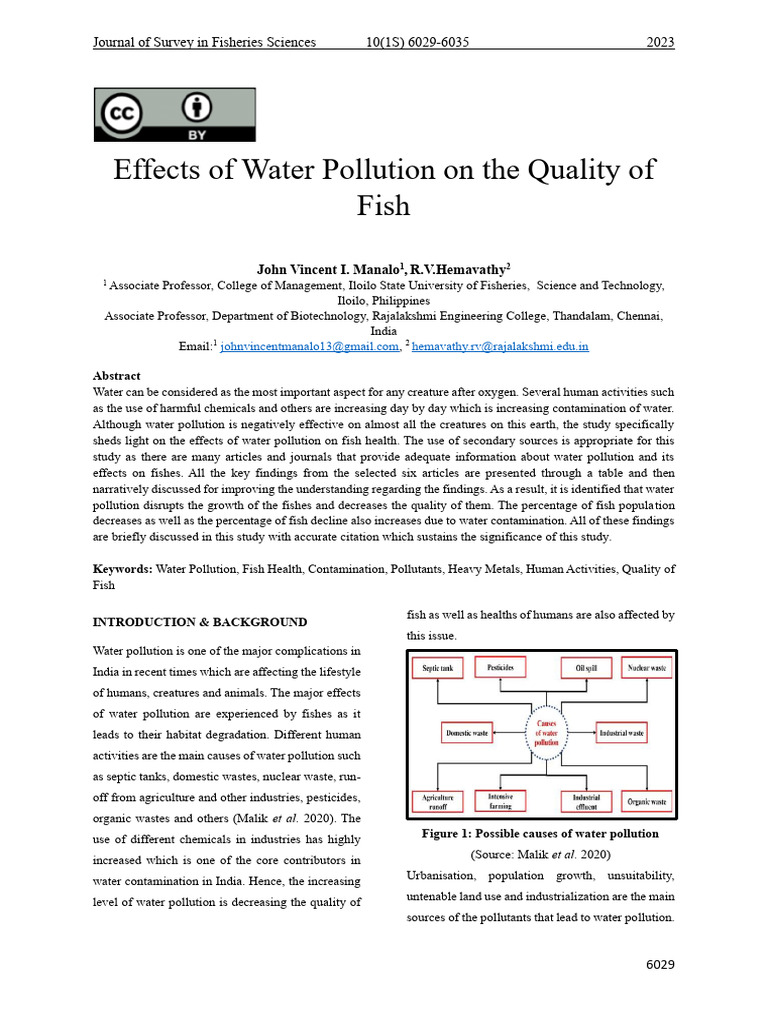 Impact of Water Pollution on Fish Quality | PDF | Water Pollution | Water