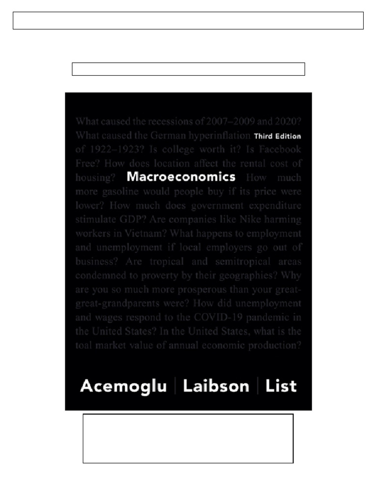 Solutions For Macroeconomics 3rd Edition by Acemoglu | PDF | Economics | Microeconomics