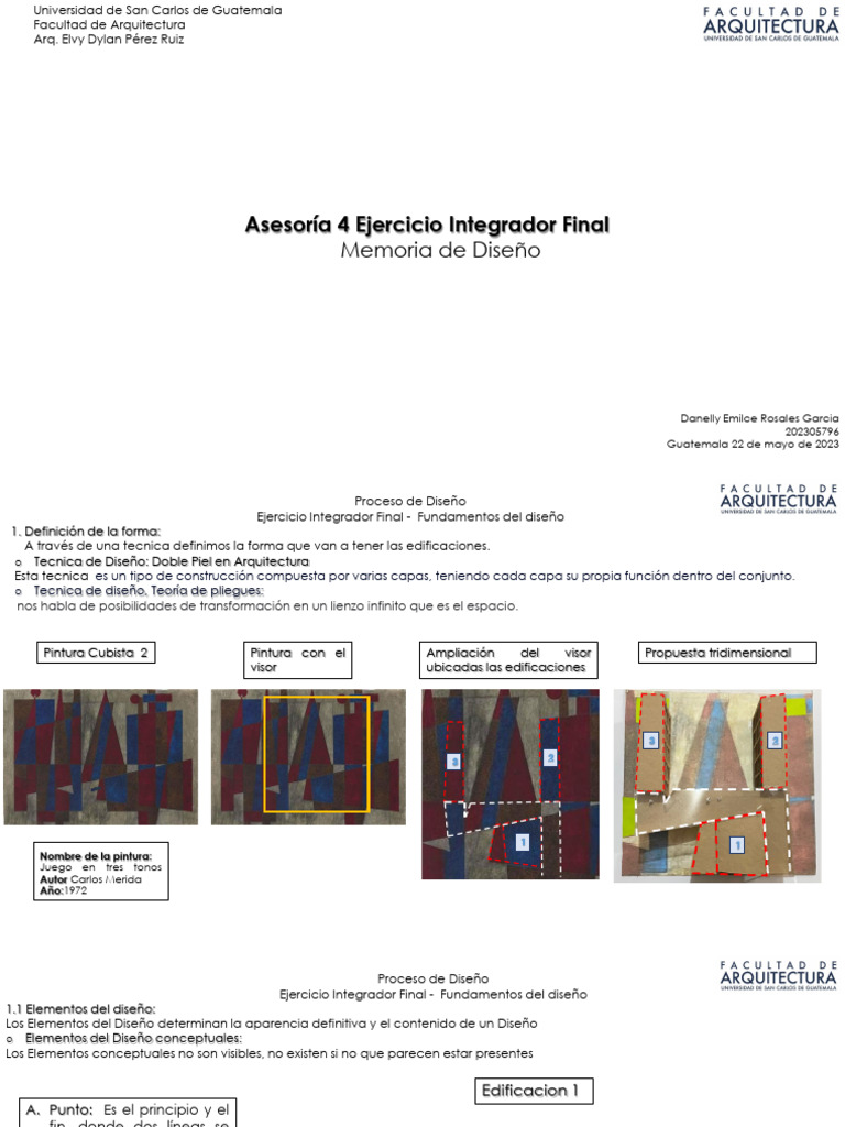 Asesoría 4 Ejercicio Integrador Final Memoria de Diseño | PDF | Diseño | Perspectiva (Gráfica)