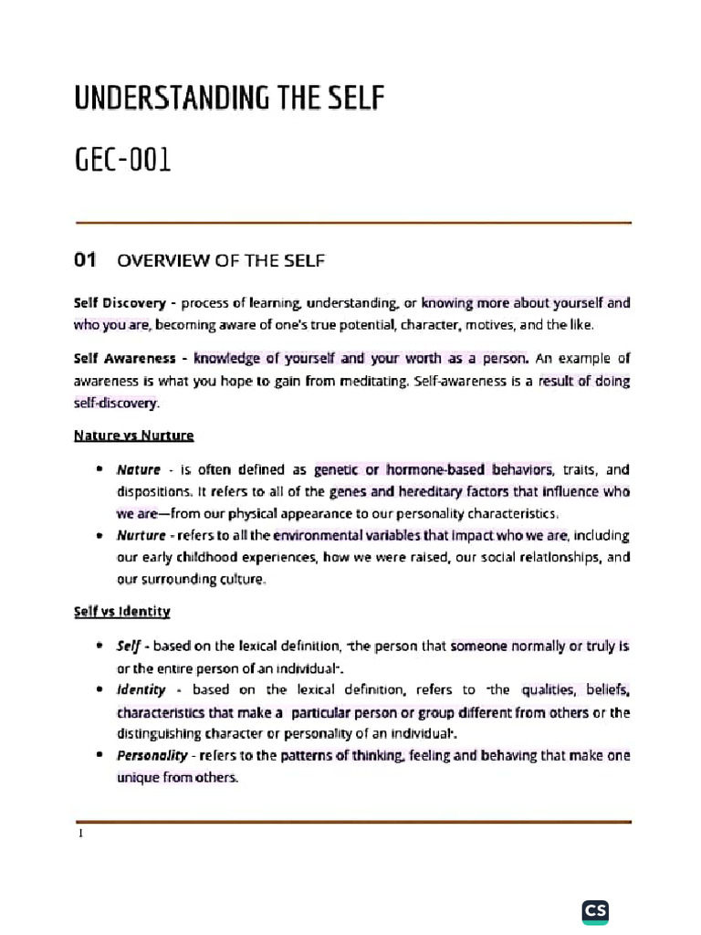 GE01-UTS NOTES | PDF