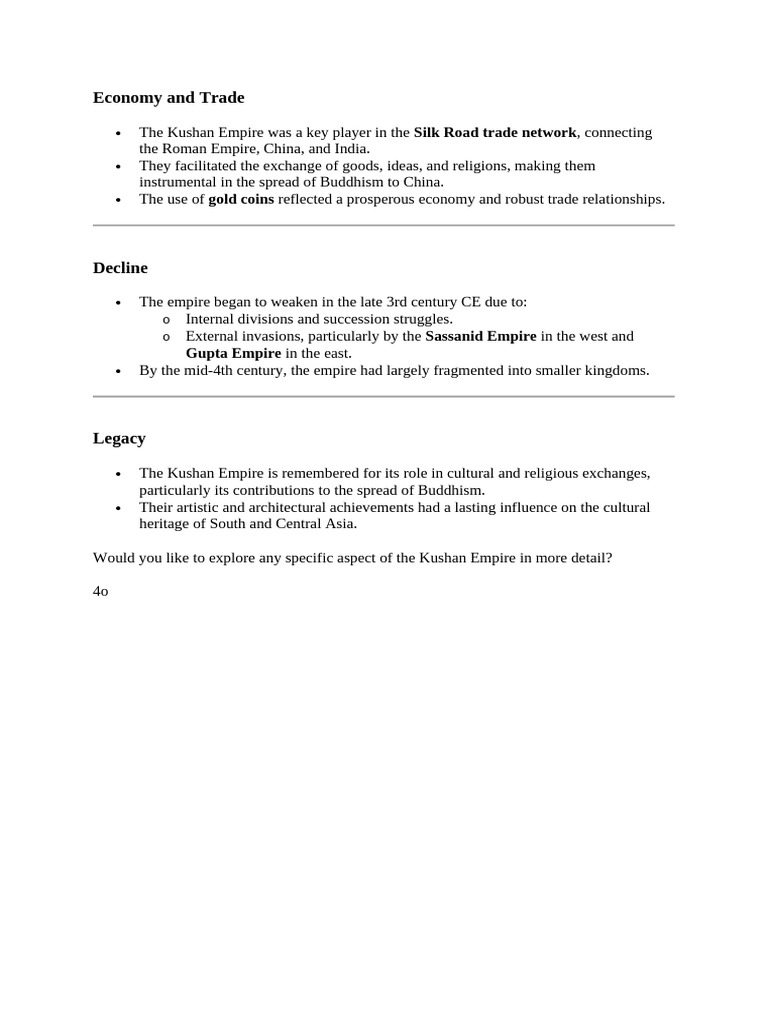 Economy and Trade of Kushan Empire | PDF