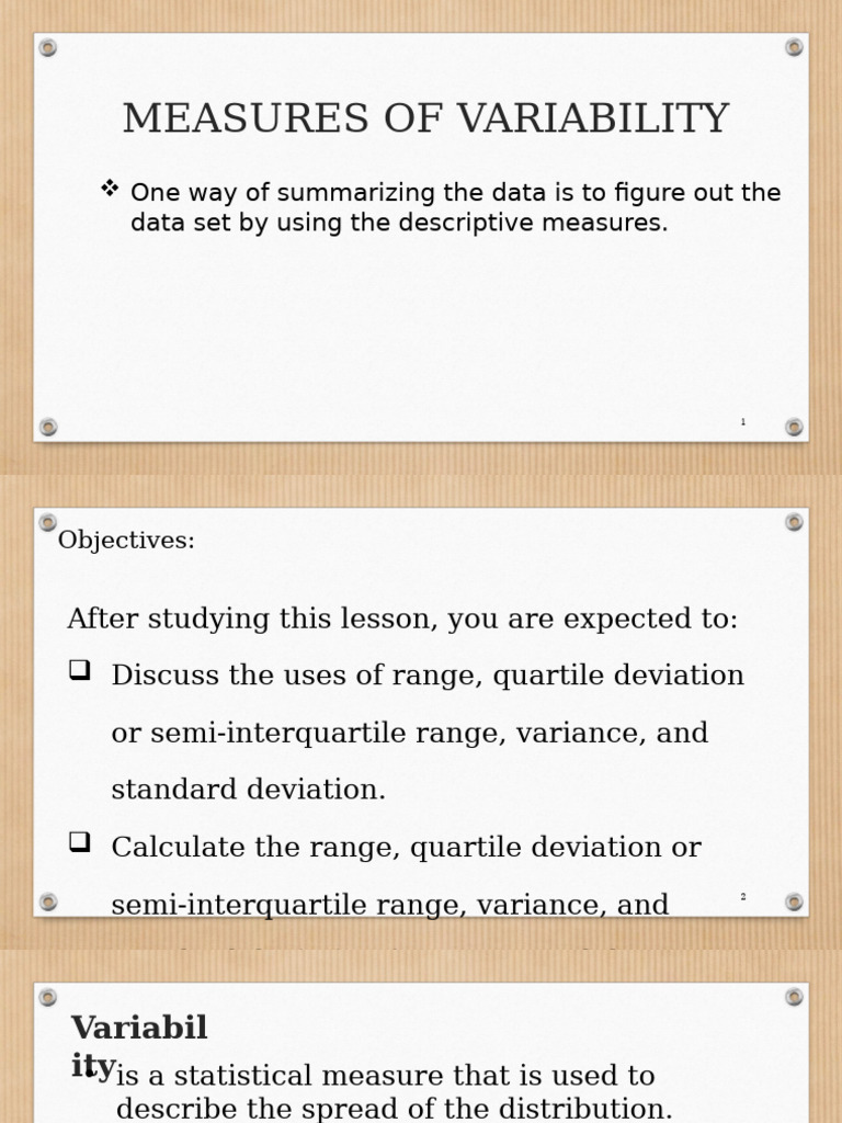 Measures-of-Variability | PDF | Variance | Standard Deviation