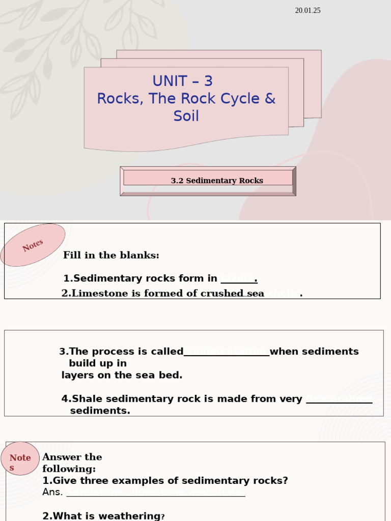 3.2-Notes Sedimentary Rocks | PDF | Sedimentary Rock | Rock (Geology)