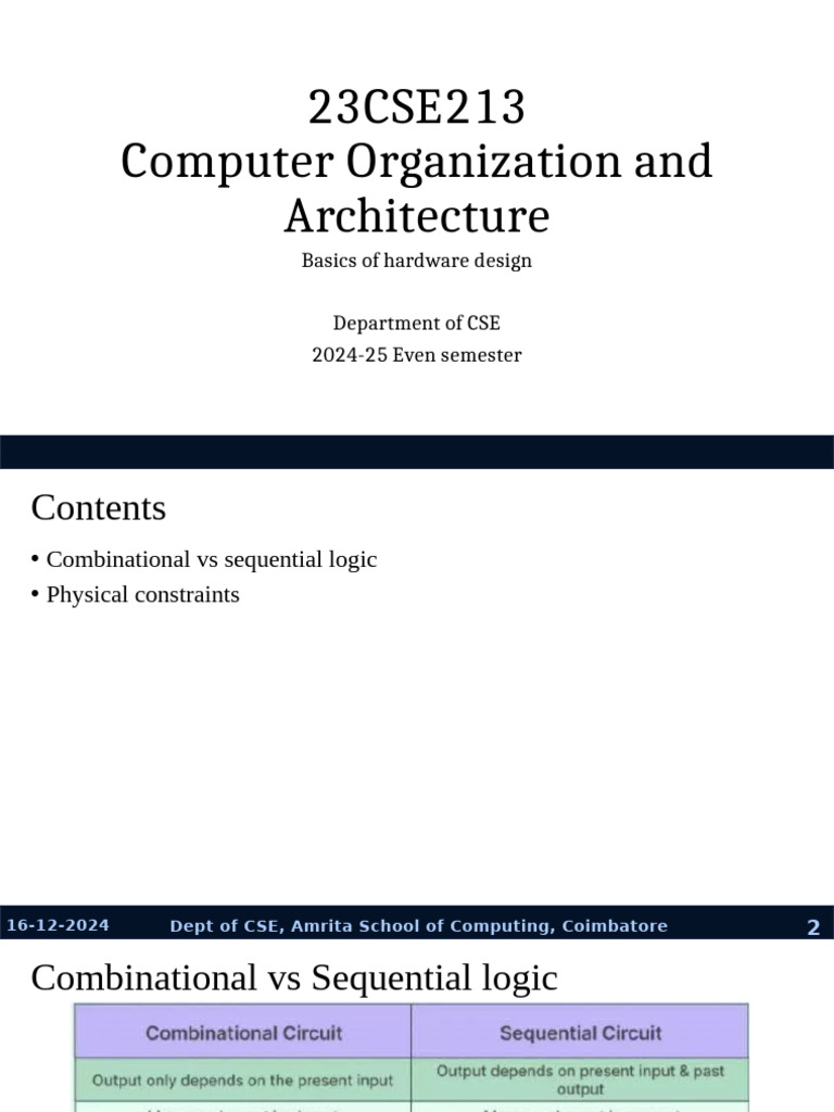 Lecture 3 - Sequential Logic and Physical Constraints | PDF | Logic Gate | Bipolar Junction ...