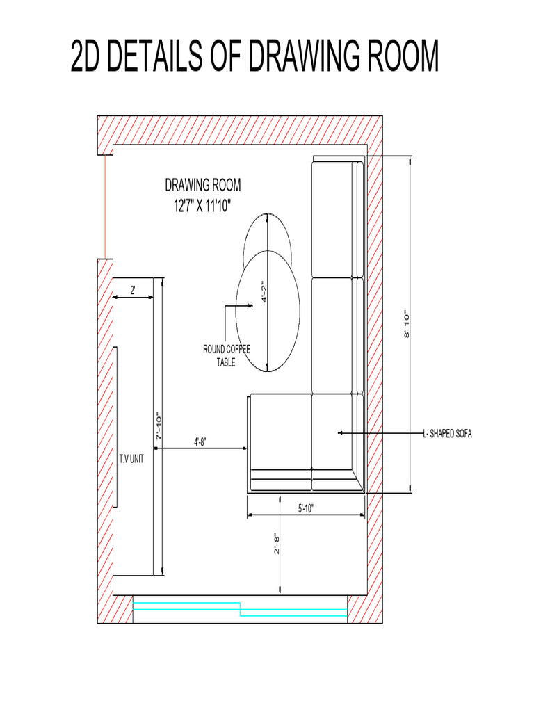 2d Details & Material Sheet of Drawing Room | PDF | Architectural ...