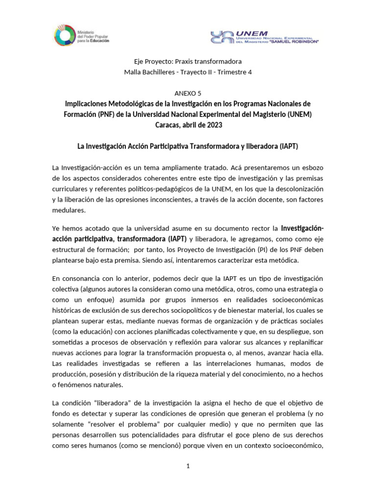 ANEXO 5 - (Documento - IAPT) | PDF | Observación | Diseño