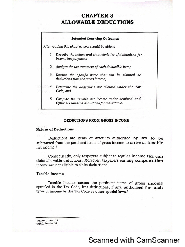Allowable Deduction | PDF