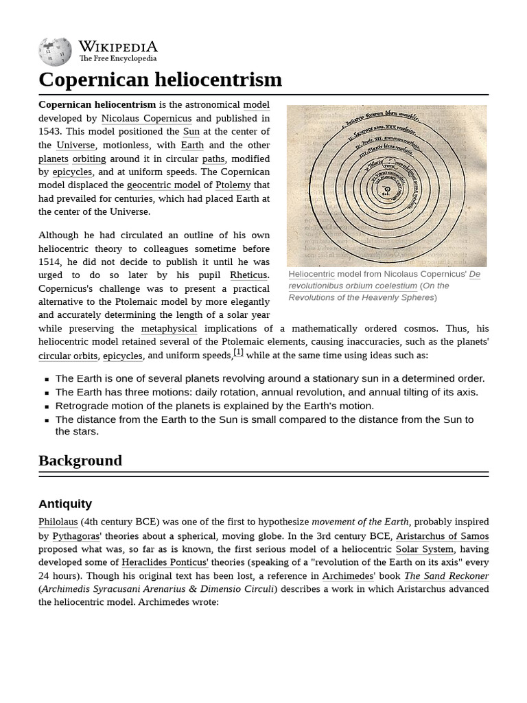Copernican_heliocentrism | PDF | Heliocentrism | Nicolaus Copernicus