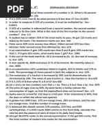 CBSE Clas 7 Maths Worksheet - Comparing Quantities | PDF
