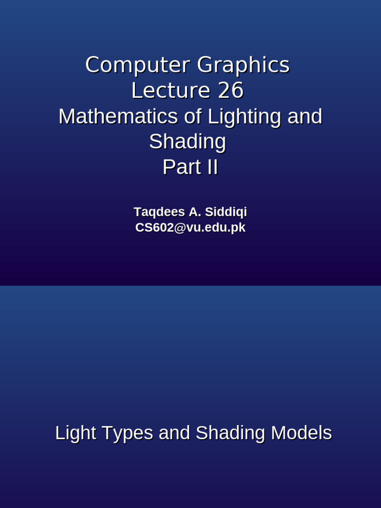 Lecture 26 | PDF | Shader | 3 D Computer Graphics