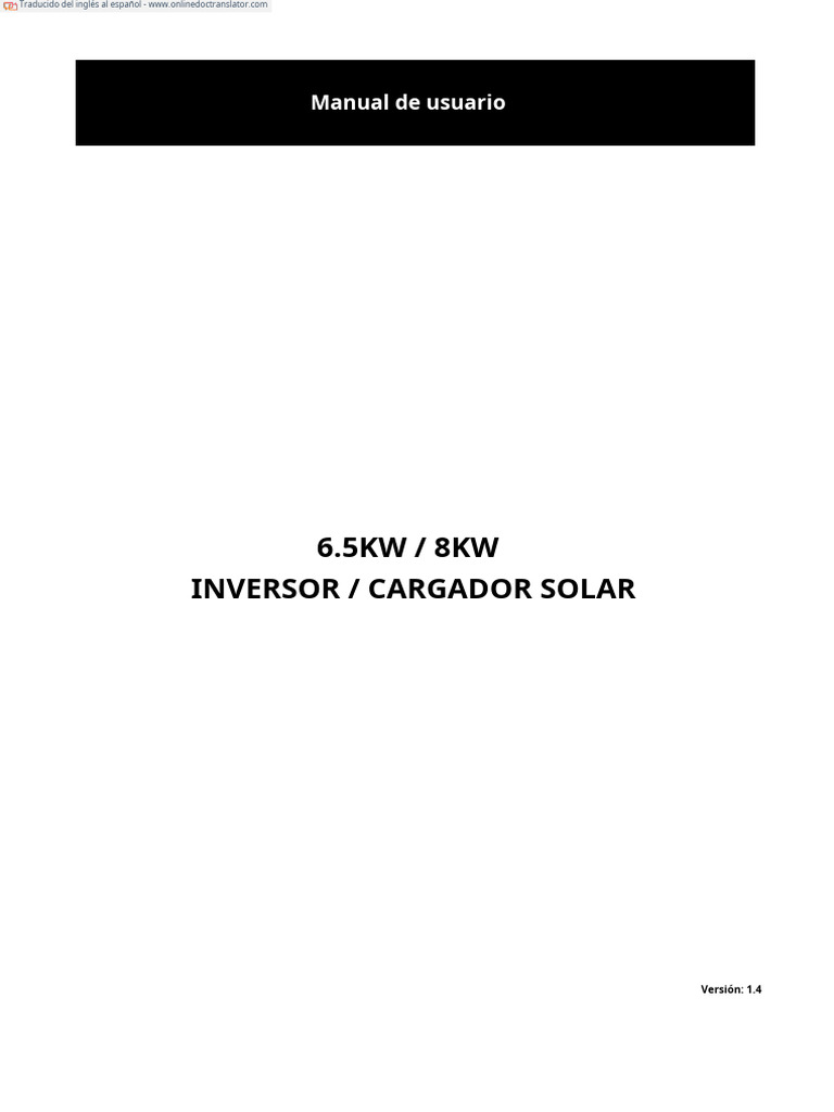 Manual Axpert Max II 6.5KW/8KW en Español | PDF | Fotovoltaica ...