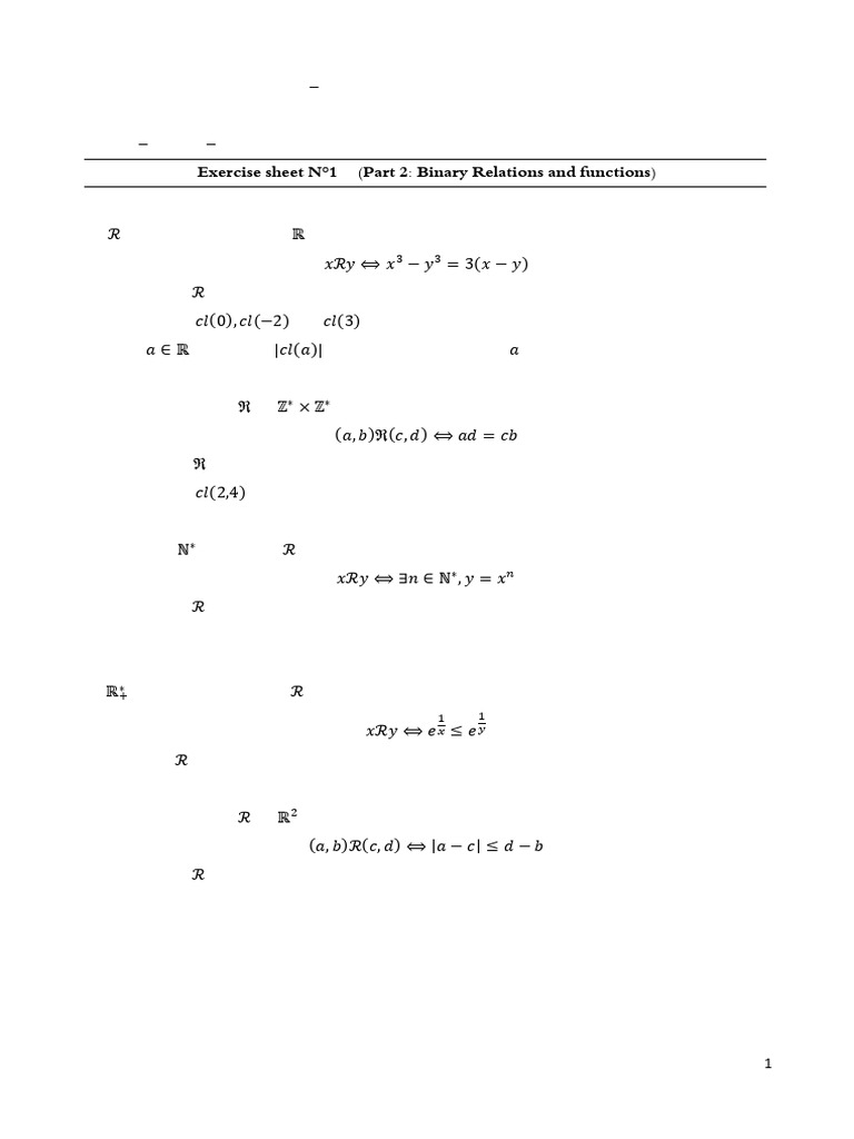 Sheet N1. Part2-Relations and Functions. Algebra1 | PDF | Function (Mathematics) | Mathematical ...