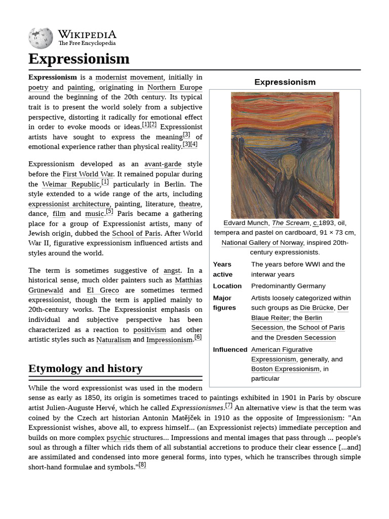 Expressionism | PDF | Expressionism | Modern Art