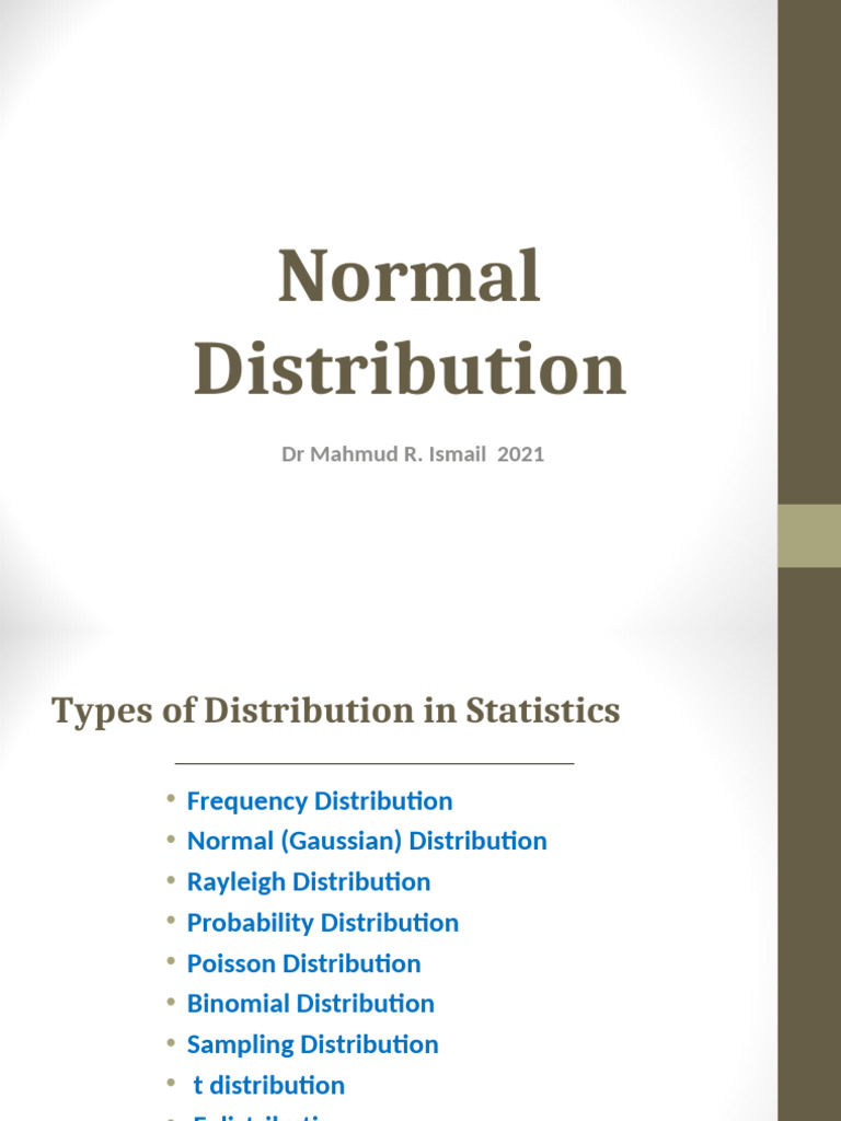 المحاضرة الرابعة - 1 | PDF | Normal Distribution | Probability Distribution