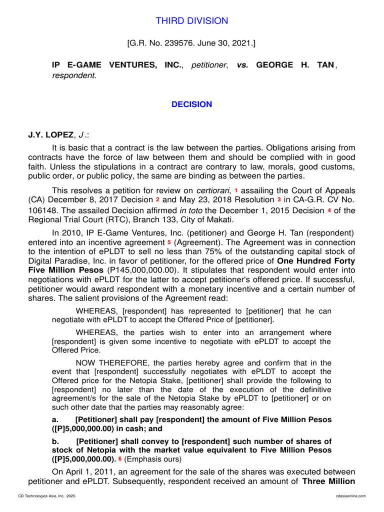 Contract Dispute: IP E-Game vs. Tan | PDF | Complaint | Cause Of Action