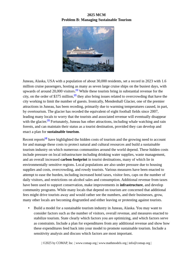 "自动恢复"保存2025 MCM Problem B | PDF | Carbon Footprint | Tourism