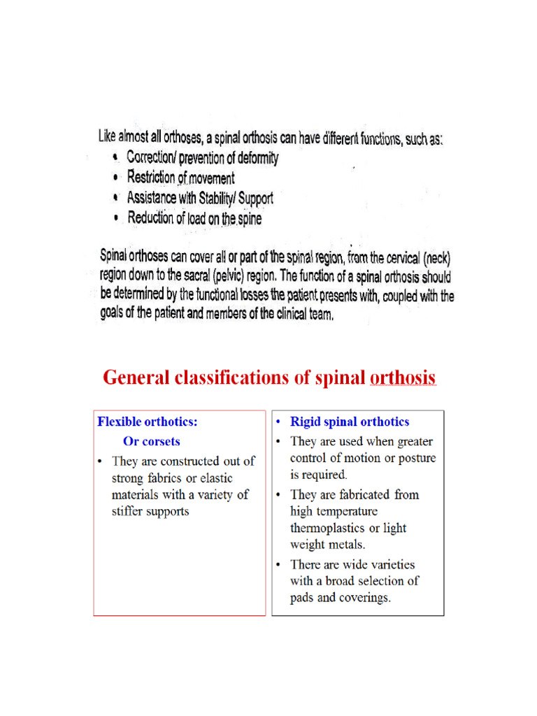 Spinal Orthoses Overview | PDF