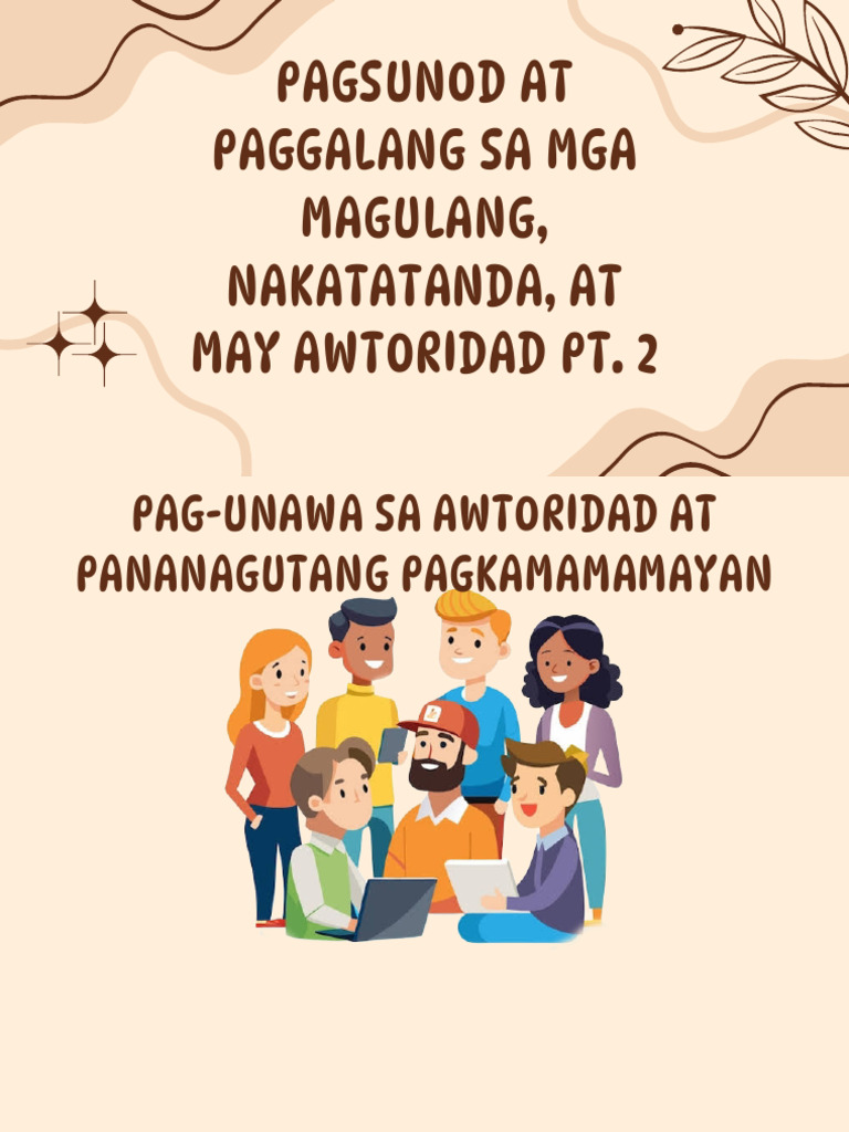 Pagsunod at Paggalang Sa Mga Magulang, Nakatatanda, at May Awtoridad Pt ...