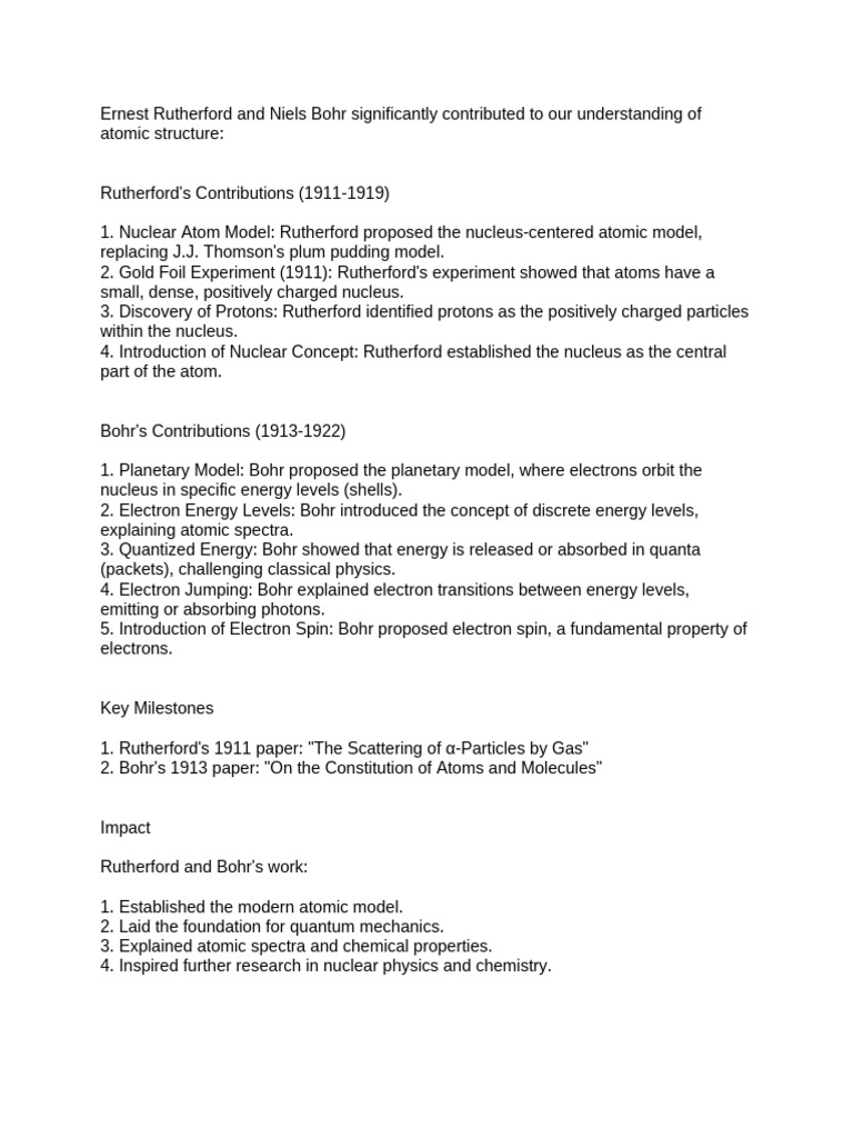 Ernest Rutherford and Niels Bohr Significantly Contributed To Our ...
