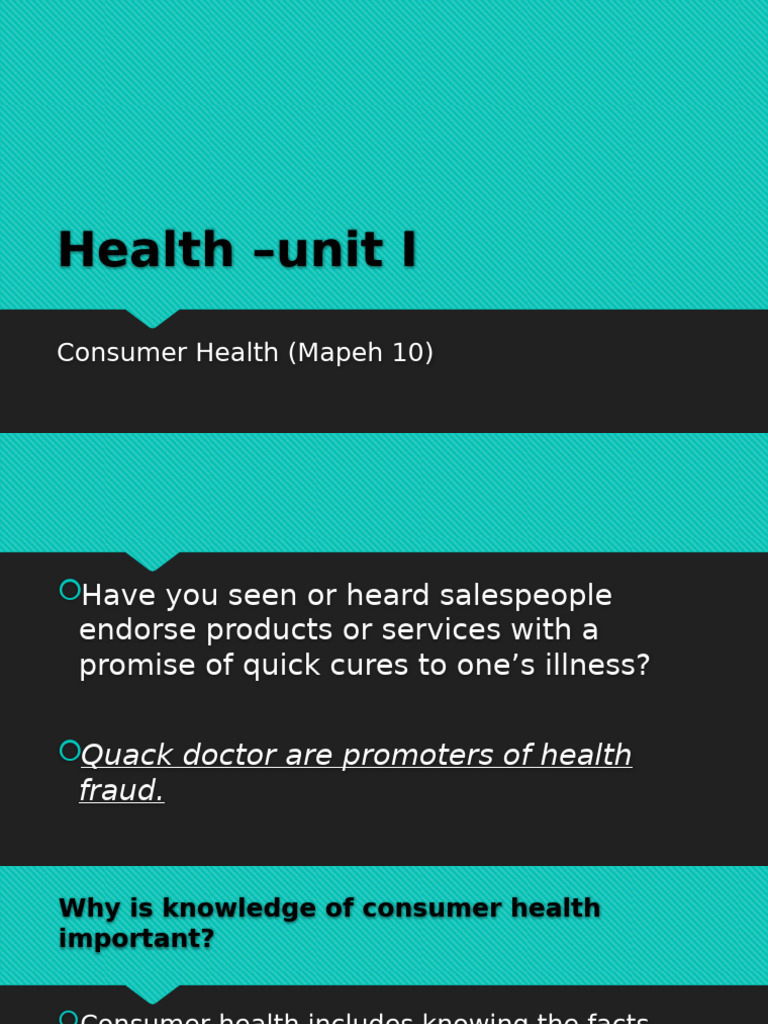 Understanding Consumer Health Choices | PDF | Over The Counter Drug ...