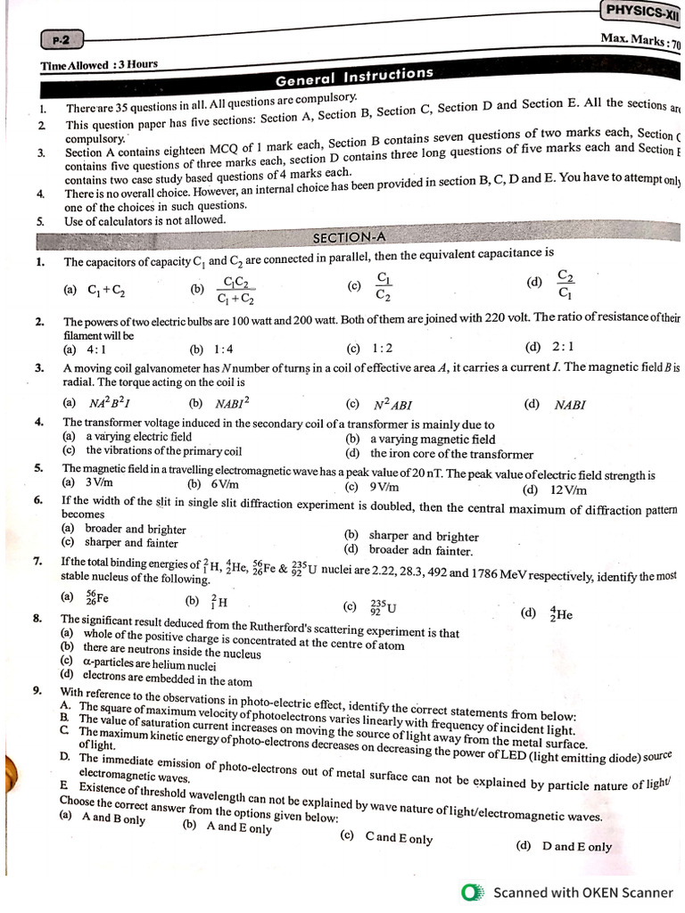 sample paper -1 | PDF
