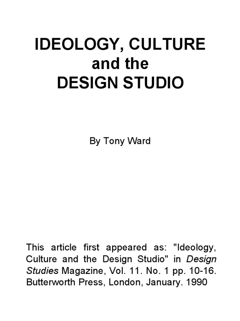 Ideology and Culture in Design Studios | PDF