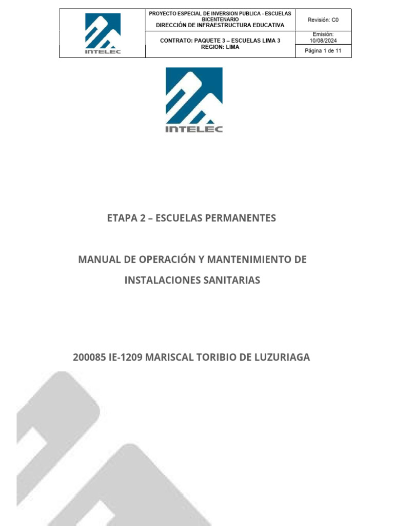 Manual O&M IISS | PDF | Colector de aguas pluviales | Bomba