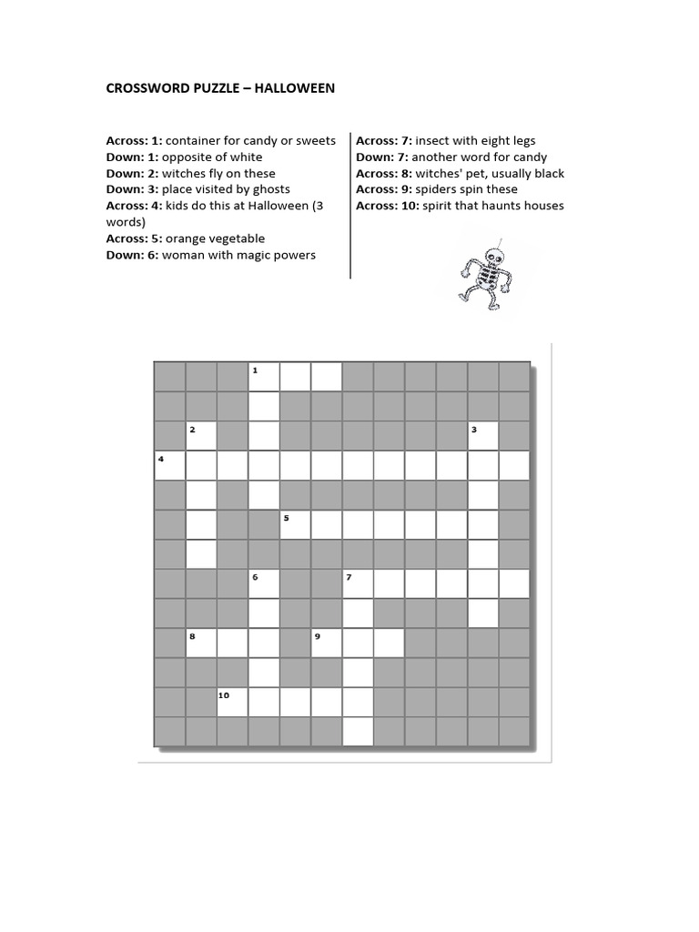 Crossword Puzzle - Halloween | PDF