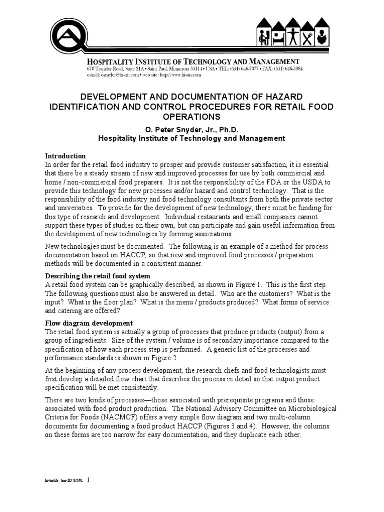 Development and Documentation of Hazard Identification and Control ...