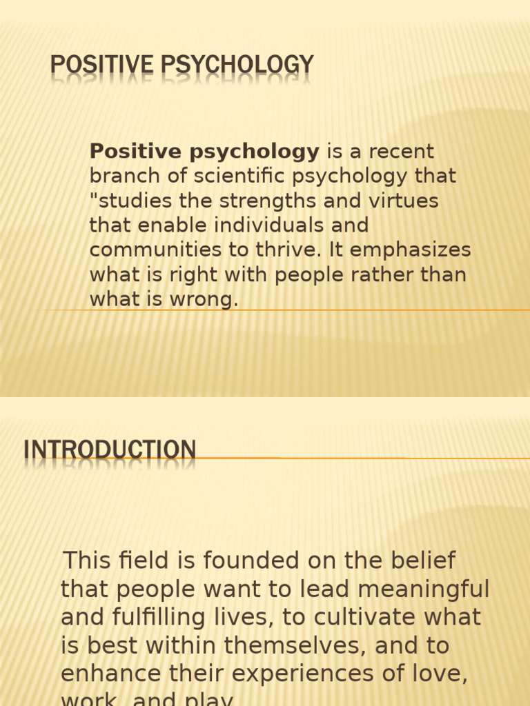 Positive Psychology Intro | PDF