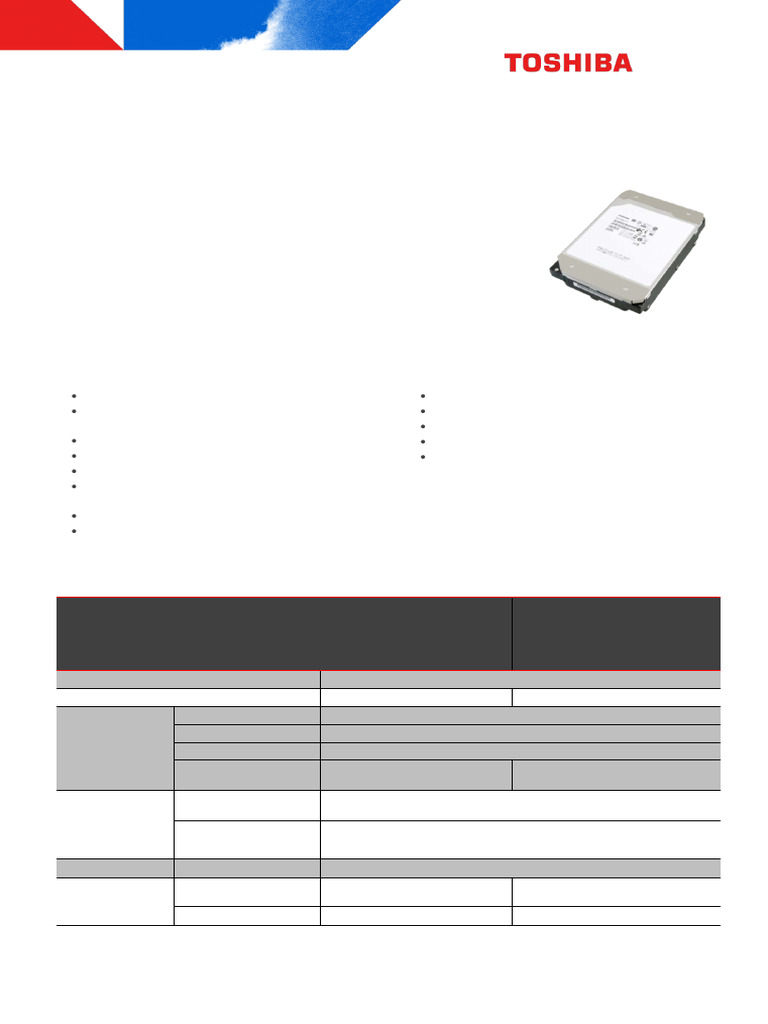MG07ACA Series HDD Specifications | PDF | Byte | Hard Disk Drive