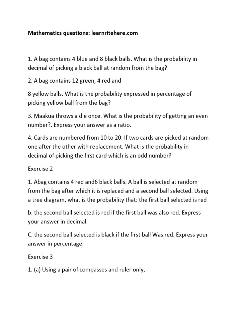 Mathematics que-WPS Office-1 | PDF | Euclidean Geometry | Elementary ...