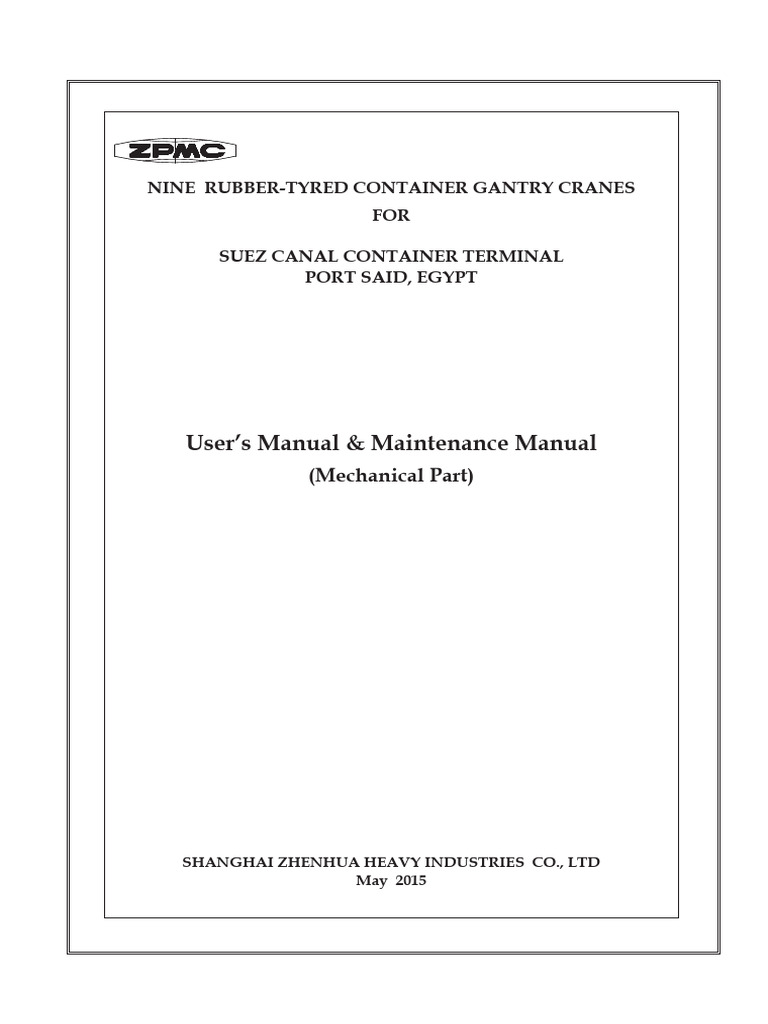 Crane Manual for Port Operators | PDF | Crane (Machine) | Bearing ...