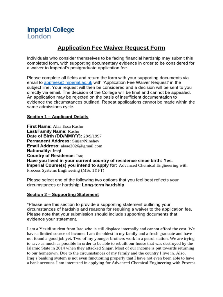 Fee Waiver Guide for Applicants | PDF