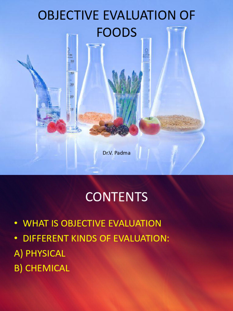 Objective Evaluation Presentation | PDF | Foods | Fat