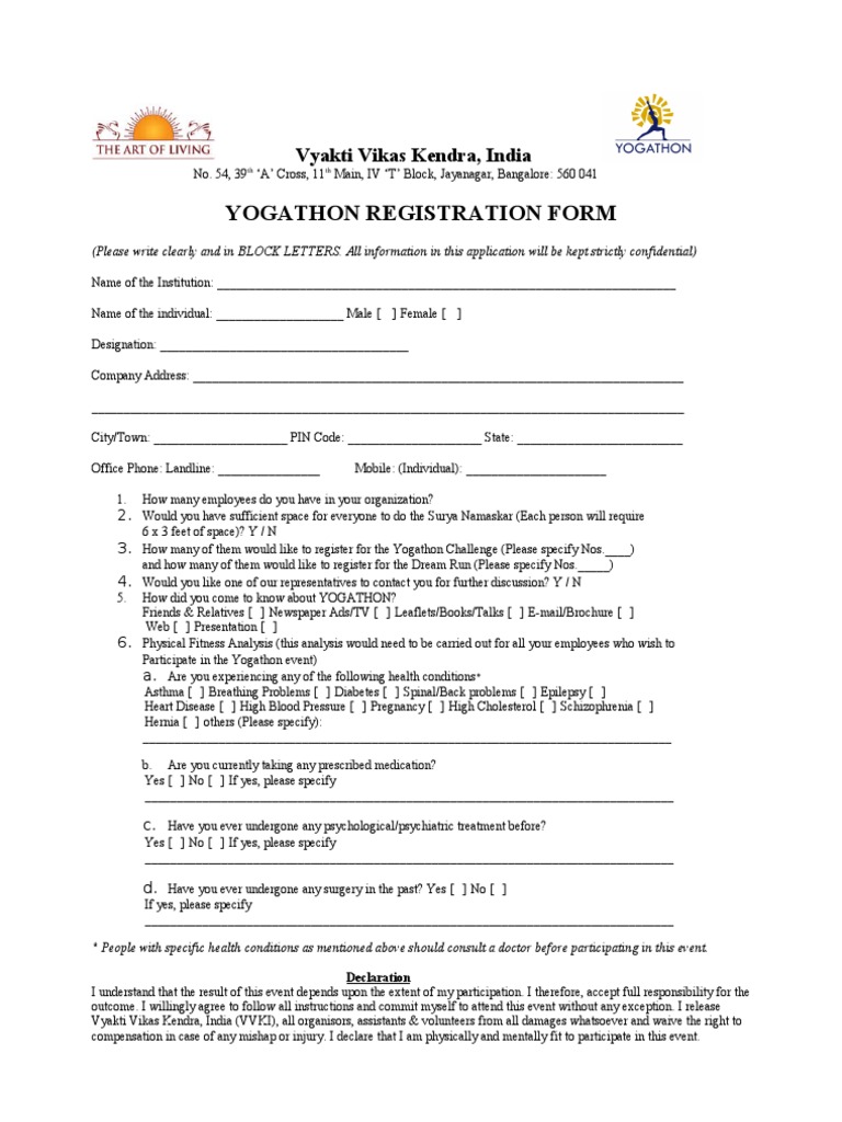 Registration Form Organization | PDF | Medicine | Medical Specialties