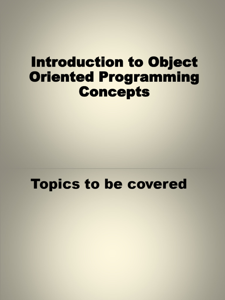 Lesson 1 - Introduction to Object Oriented Programming Concepts ... Lesson 1 - Introduction to Object Oriented Programming Concepts ...